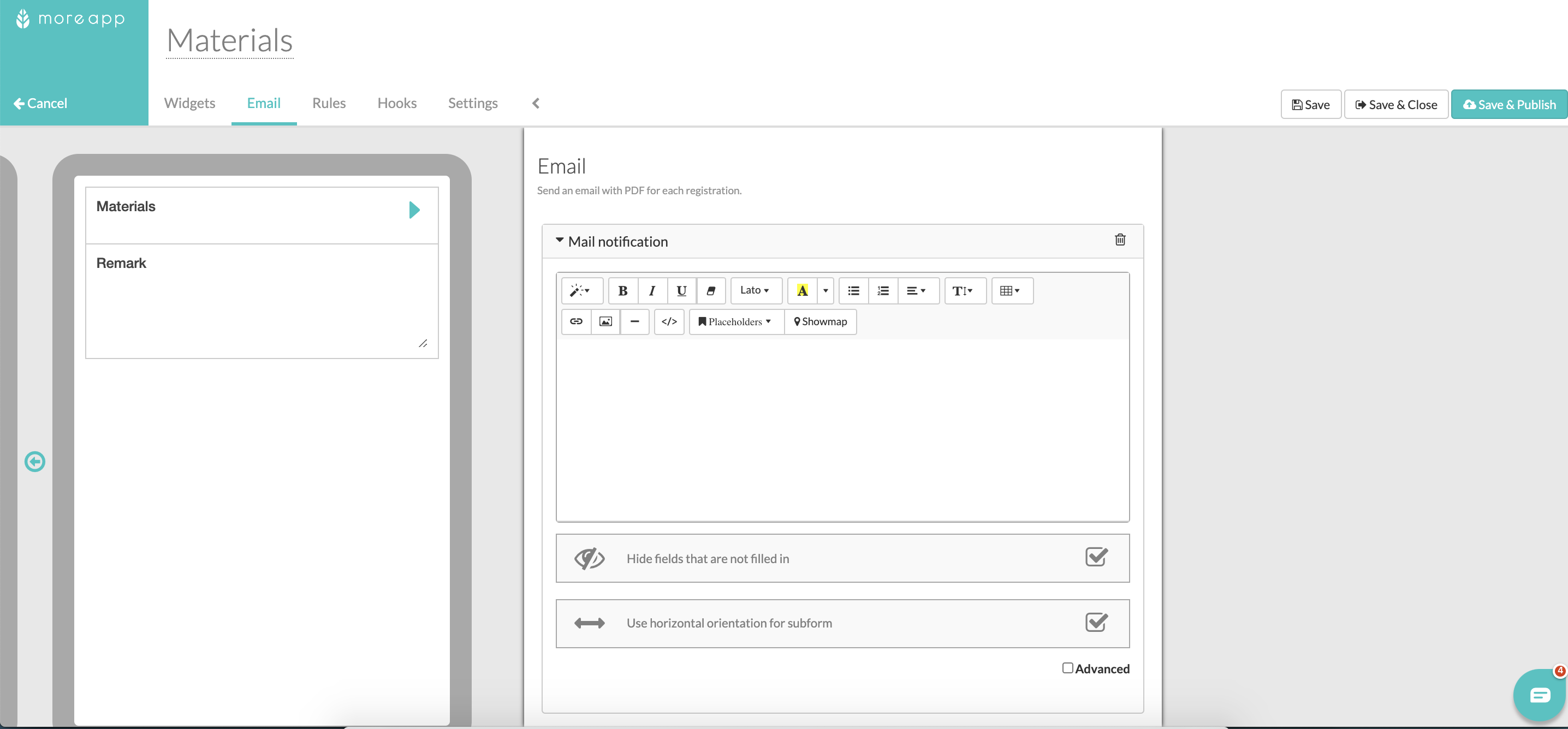 How to add a Subform to your Form | MoreApp